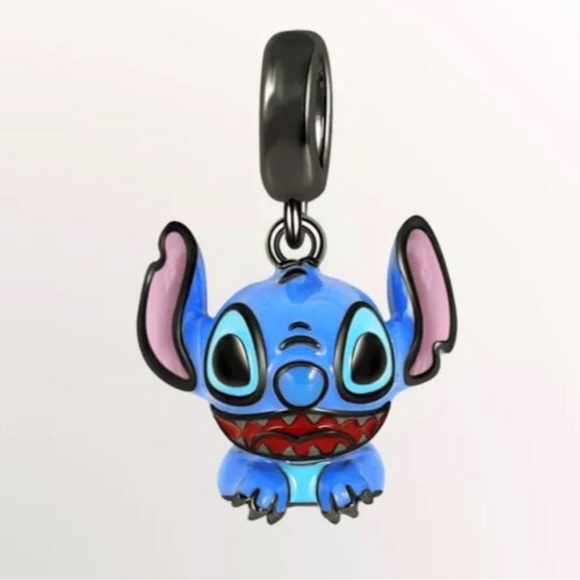 Jewelry | Stitch Character Blue And Gunmetal Dangle Charm | Poshmark